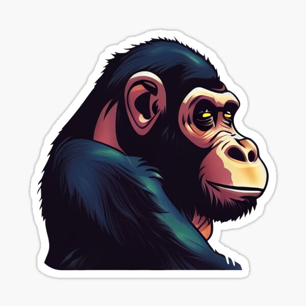 "Cute chimpanzee face portrait" Sticker for Sale by CutePlanetEarth ...