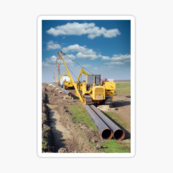 "construction site gas pipeline and machinery" Sticker for Sale by ...