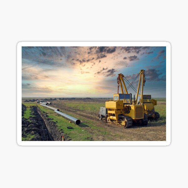 "gas pipeline and machinery construction site industry" Sticker for ...