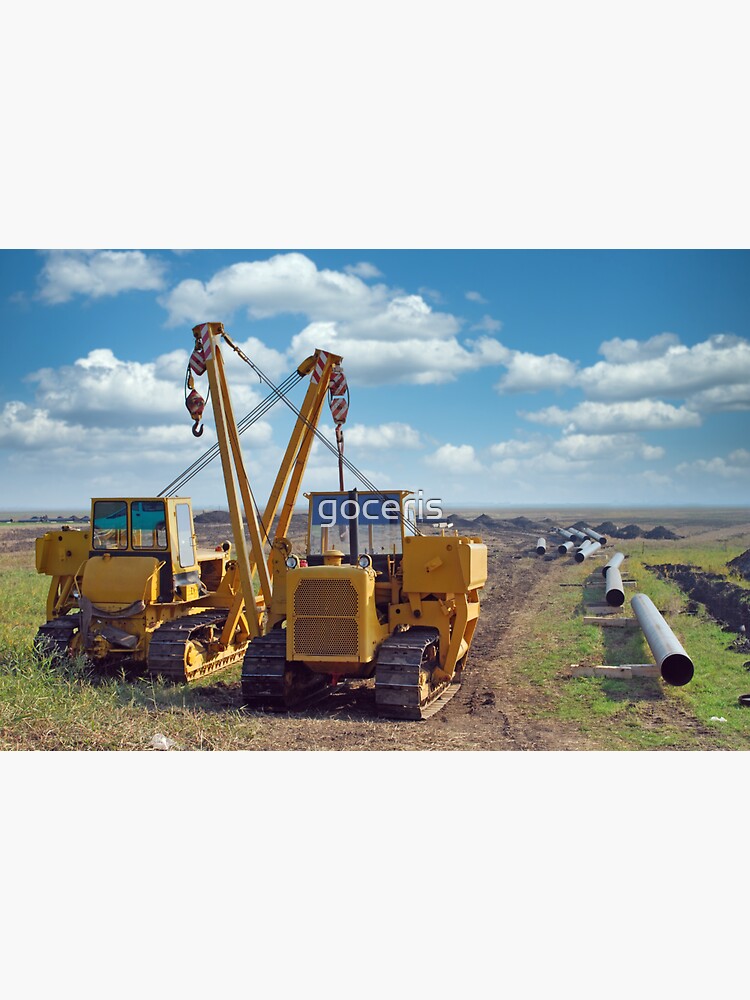 "gas pipeline and machinery construction site oil industry" Sticker for ...