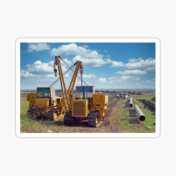 "gas pipeline and machinery construction site oil industry" Sticker for ...