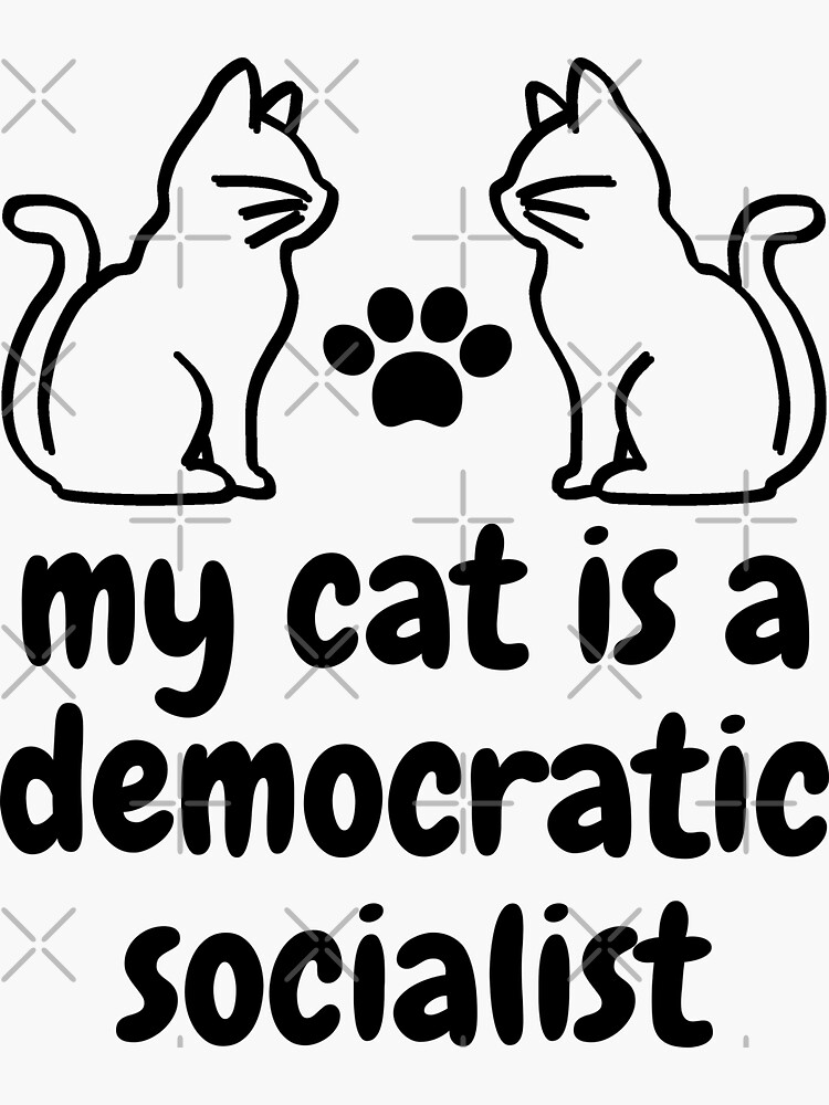 "my cat is a democratic socialist : meme cat" Sticker for Sale by ...