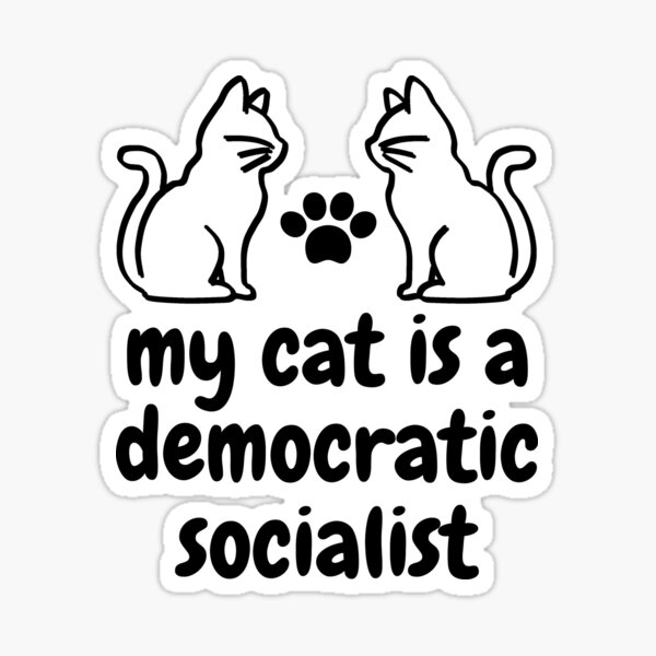 "my cat is a democratic socialist : meme cat" Sticker for Sale by ...