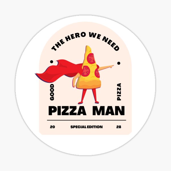"Pizza Man" Sticker for Sale by timotimdesigns | Redbubble