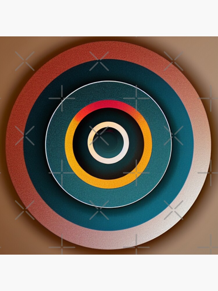 "Retro Modern Sleek Simple - Circle Rings" Sticker for Sale by ...