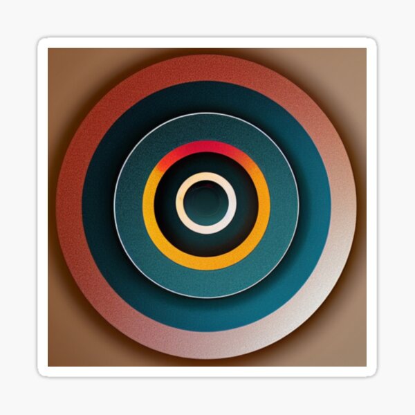 "Retro Modern Sleek Simple - Circle Rings" Sticker for Sale by ...