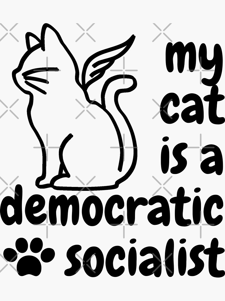 "my cat is a democratic socialist : meme cat" Sticker for Sale by ...