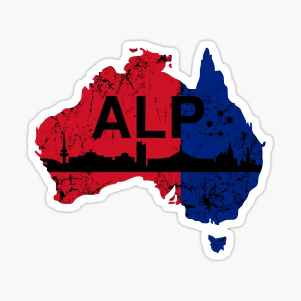 "ALP, Australian Labor Party with Canberra Skyline in black" Sticker ...