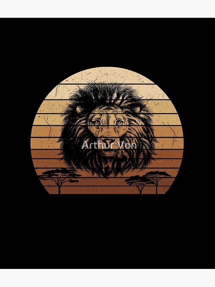 "Lion vintage retro sunset art of zoo" Poster for Sale by ArthurVon ...