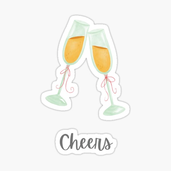 "Cheers" Sticker for Sale by Ghazal-art | Redbubble