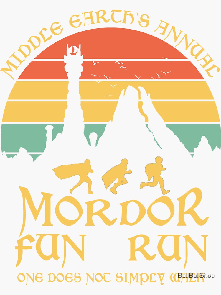 "Graphic Tees Mordor Fun Run T-Shirt Funny Novelty Design Shirts Super ...