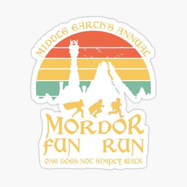 "Graphic Tees Mordor Fun Run T-Shirt Funny Novelty Design Shirts Super ...