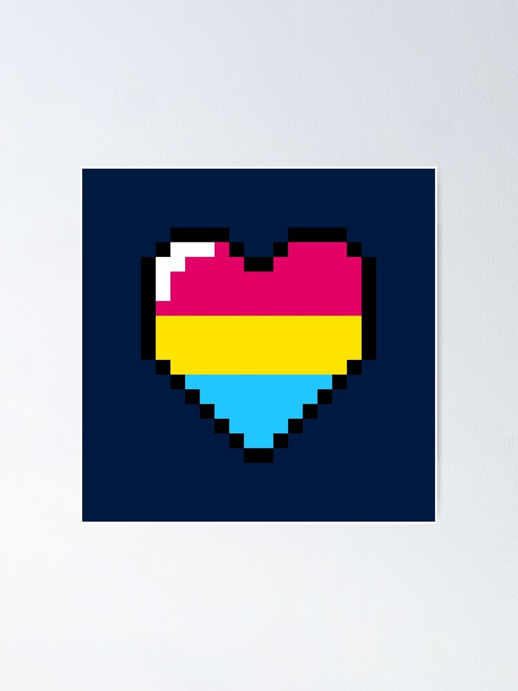 "8-Bit Pixel Pansexual Flag Heart" Poster for Sale by Pixelology ...