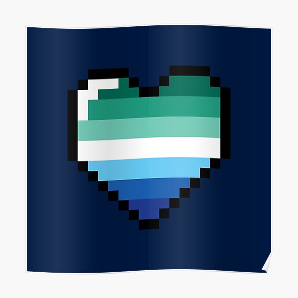 "8-Bit Pixel Gay Flag Heart" Poster for Sale by Pixelology | Redbubble