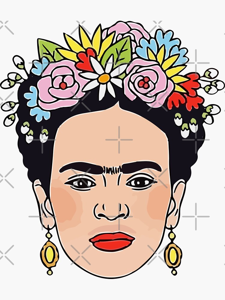 Pegatina «Frida Kahlo Dibujo Vectorial, Bella Mujer Mexicana» de ...