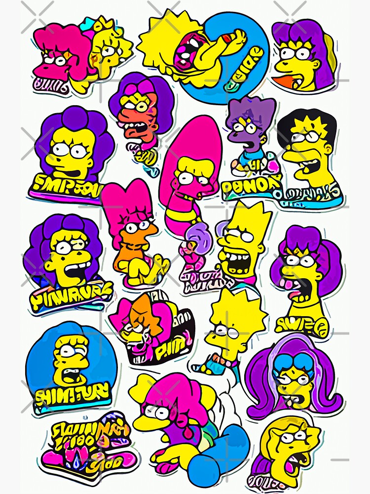 "Fake Simpsons Sticker Pack " Sticker for Sale by xanthesdad | Redbubble