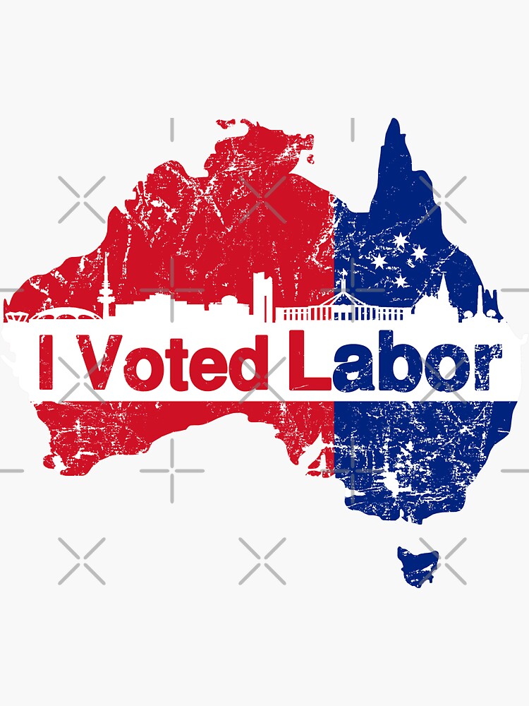 "I Voted for the Australian Labor Party with Canberra skyline" Sticker ...