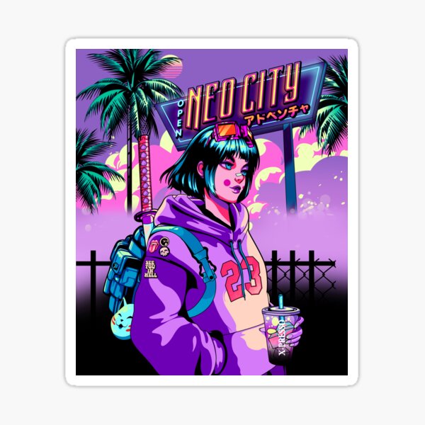 "Neo City" Sticker for Sale by HeyMoonly | Redbubble