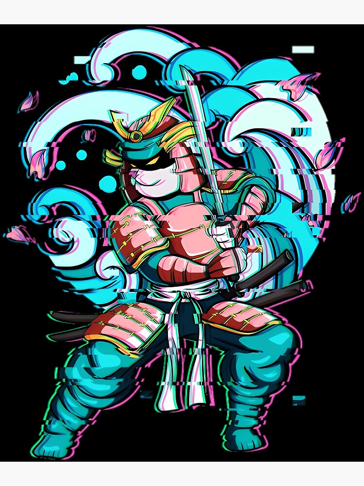 "Vaporwave Japanese Samurai Maneki Neko Aesthetic" Poster for Sale by ...