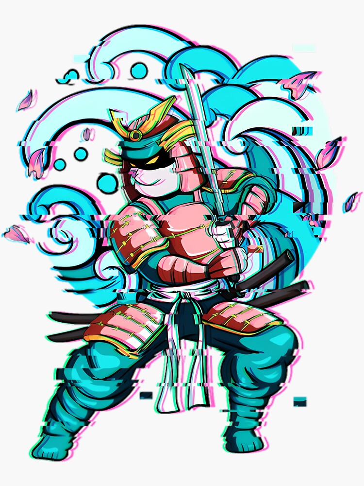 "Vaporwave Japanese Samurai Maneki Neko Aesthetic" Sticker for Sale by ...