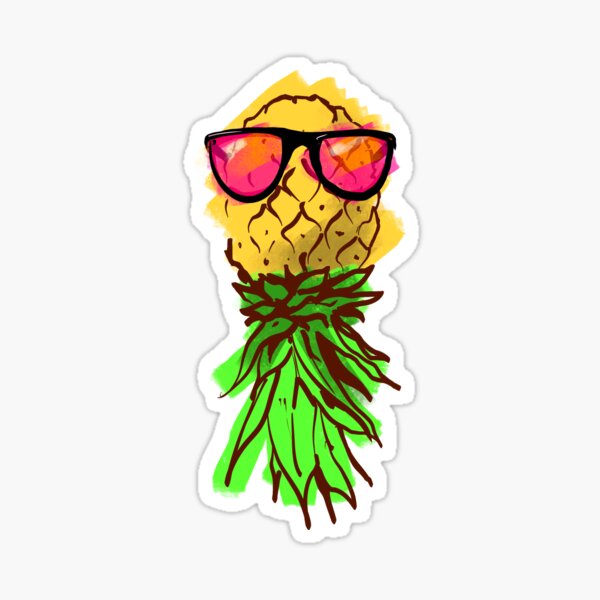 "Pineapple in the Shades - Cool Beach Summer Pineapple" Sticker for ...