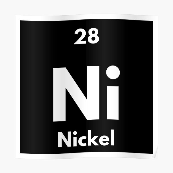 Poster « Numéro de l'élément du tableau périodique 28 Ni Nickel », par ...