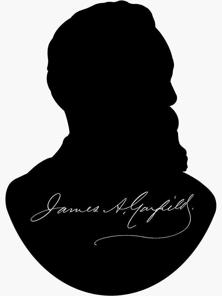 "JAMES GARFIELD Signature Silhouette" Sticker for Sale by abbieoverbey ...