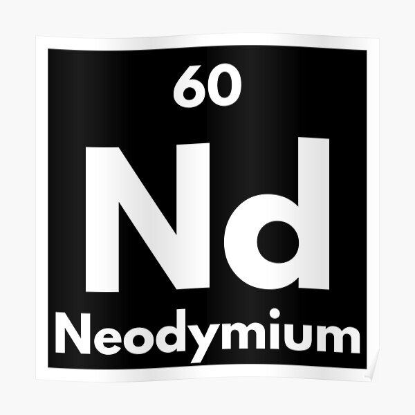 "Periodic Table element number 60 Nd Neodymium" Poster for Sale by ...
