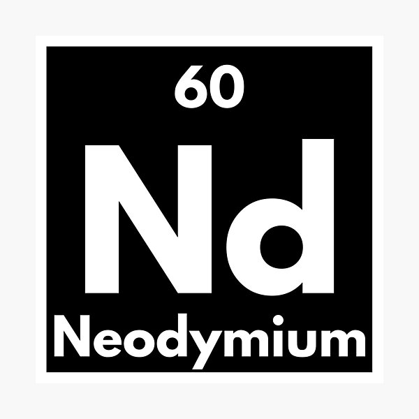 "Periodic Table element number 60 Nd Neodymium" Photographic Print for ...