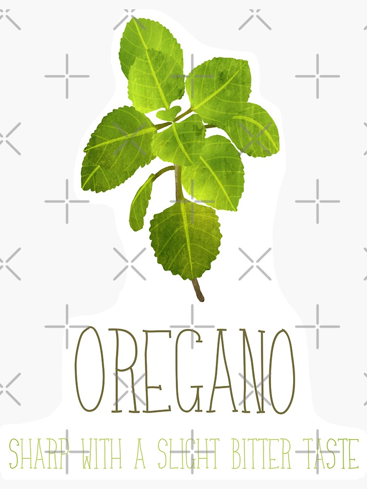 "Sharp Oregano Herb, cooking ingredients, culinary" Sticker for Sale by ...