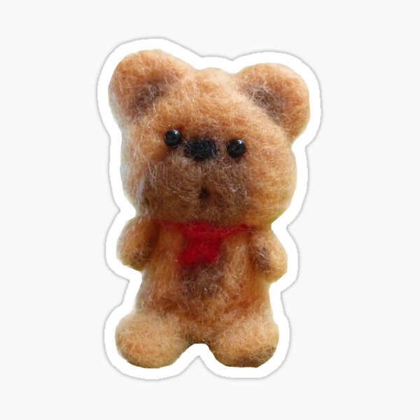 "Needlefelted Cute Teddy Bear" Sticker for Sale by giseigocrafts ...