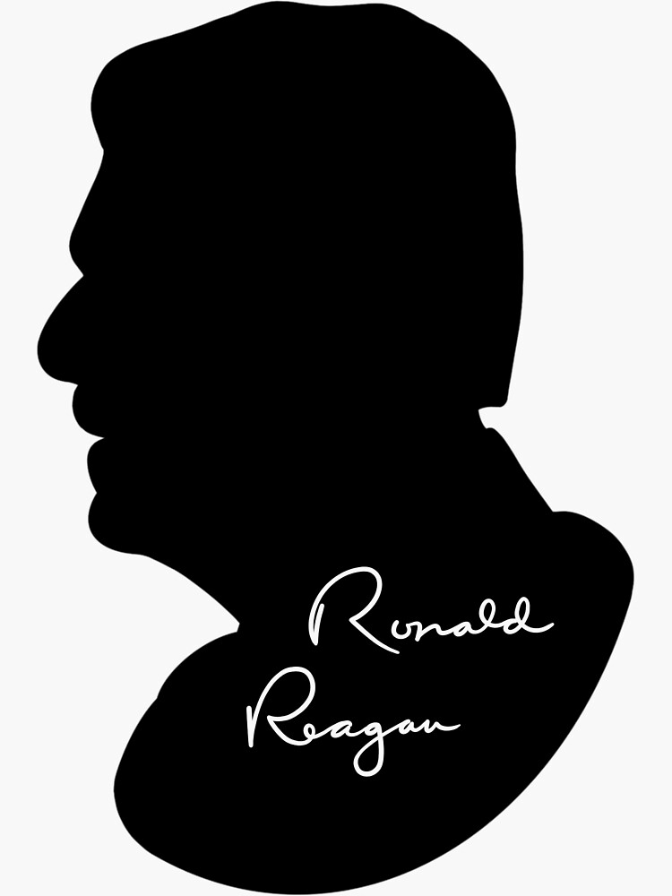 "RONALD REAGAN Signature Silhouette" Sticker for Sale by abbieoverbey ...