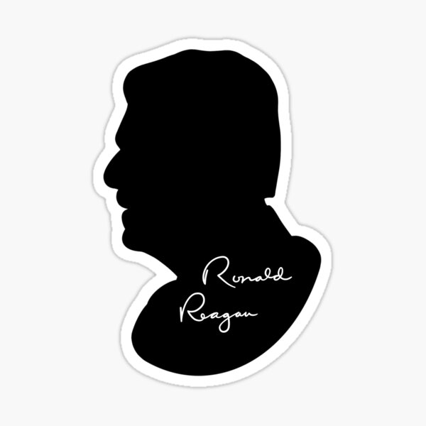 "RONALD REAGAN Signature Silhouette" Sticker for Sale by abbieoverbey ...