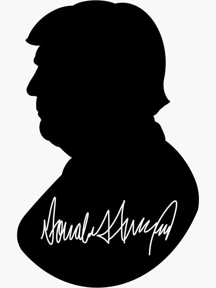 "DONALD TRUMP Signature Silhouette" Sticker for Sale by abbieoverbey ...