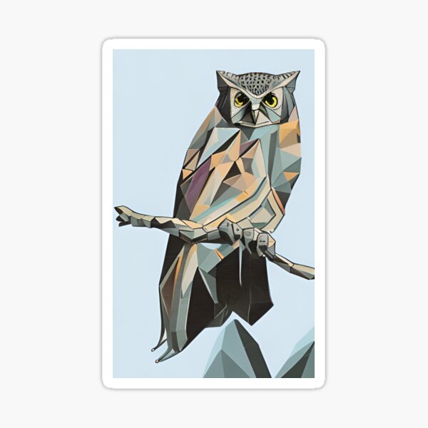 "Polygon owl art" Sticker for Sale by AIdesignsAI | Redbubble