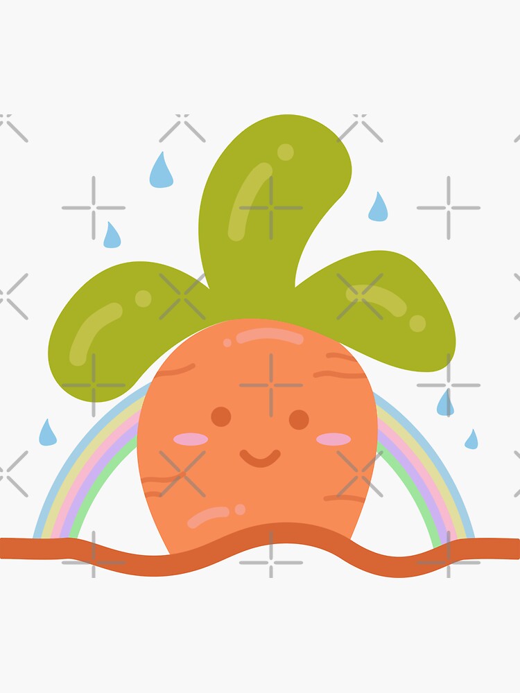 "Cute carrot with rainbow" Sticker for Sale by Wonderbyhanh | Redbubble