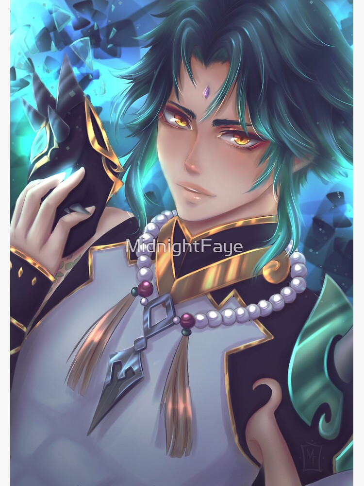 "Xiao Mask Genshin Impact" Sticker for Sale by MidnightFaye | Redbubble