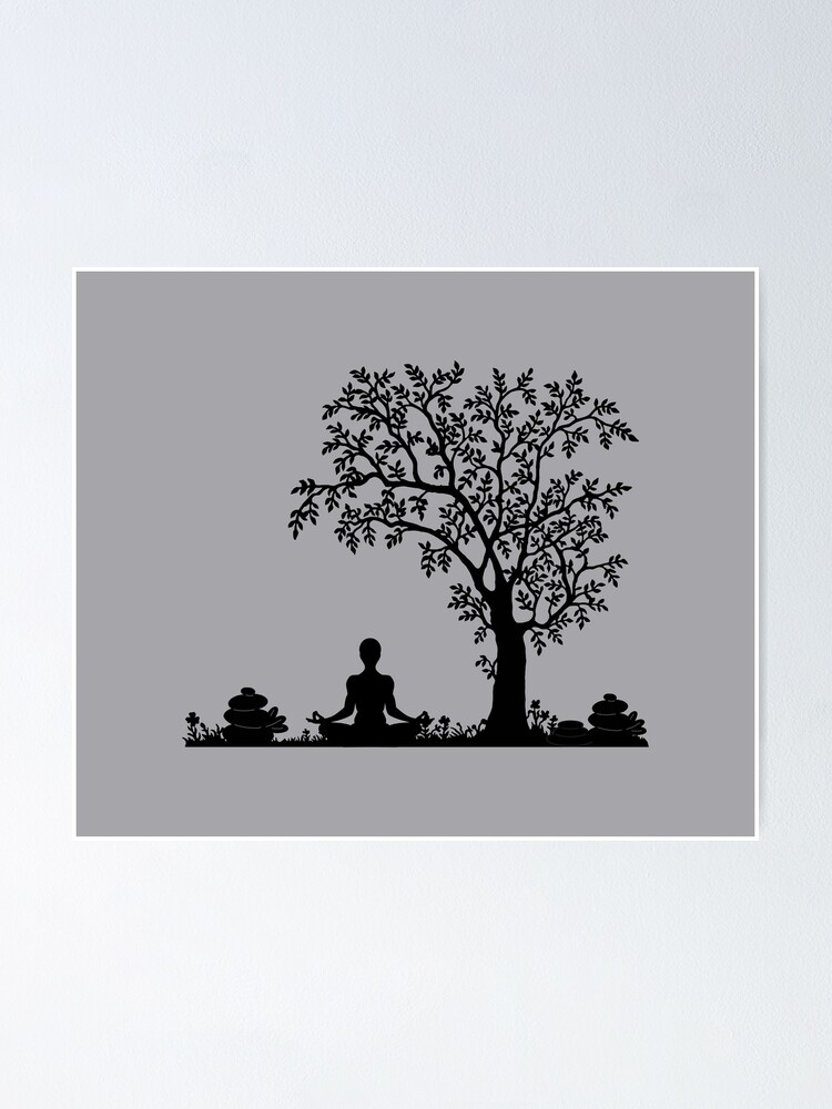 "Zen - Meditation Under A Tree" Poster for Sale by byOlliart | Redbubble
