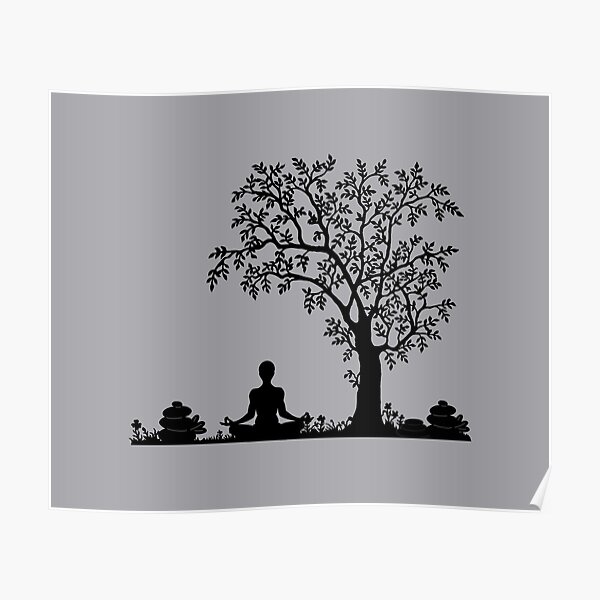 "Zen - Meditation Under A Tree" Poster for Sale by byOlliart | Redbubble