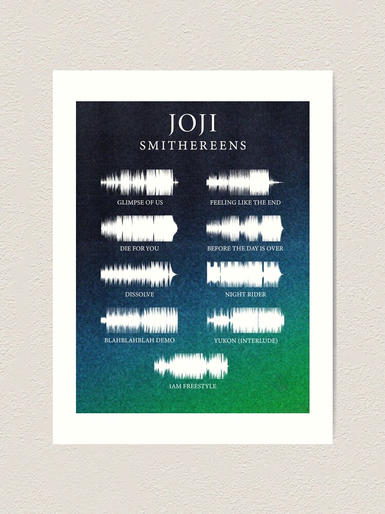 "Joji Smithereens Waveform Poster" Art Print for Sale by thedawnfmxo | Redbubble