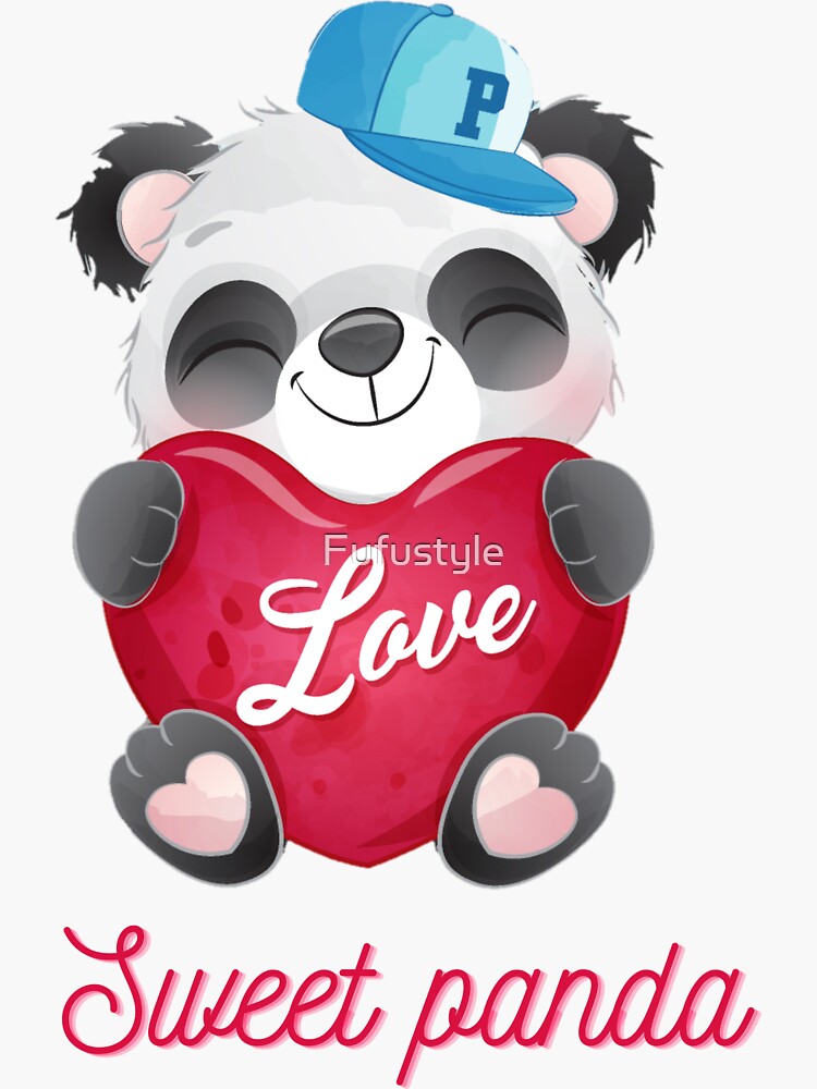 "Happy little panda.Sweet panda" Sticker for Sale by Fufustyle | Redbubble