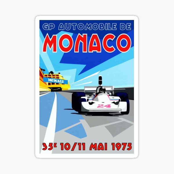 "GP Automobile De Monaco" Sticker for Sale by chelseyrolfson9 | Redbubble