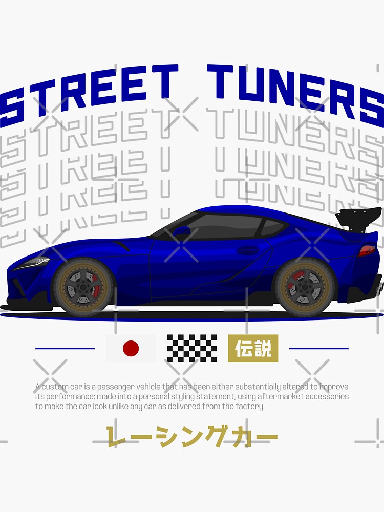 "Tuner Blue MK5 A90 JDM" Sticker for Sale by goldentuners | Redbubble