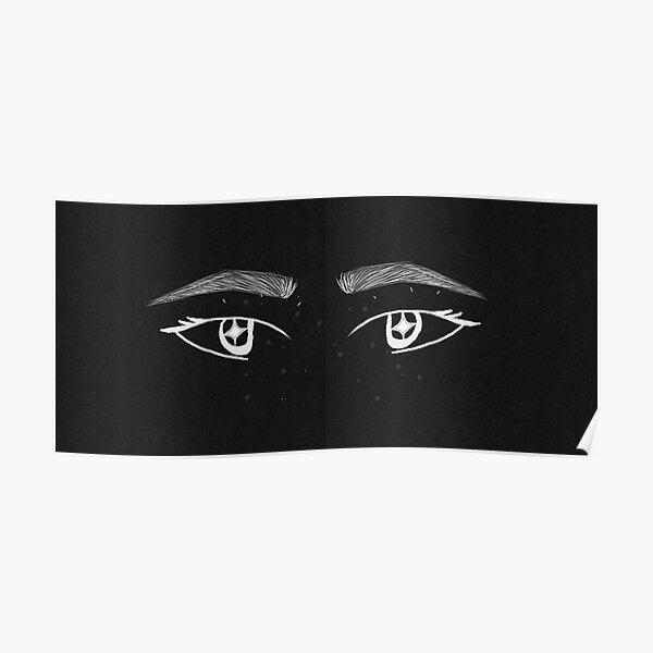 "black and white star eyes" Poster for Sale by cheese-cake- | Redbubble