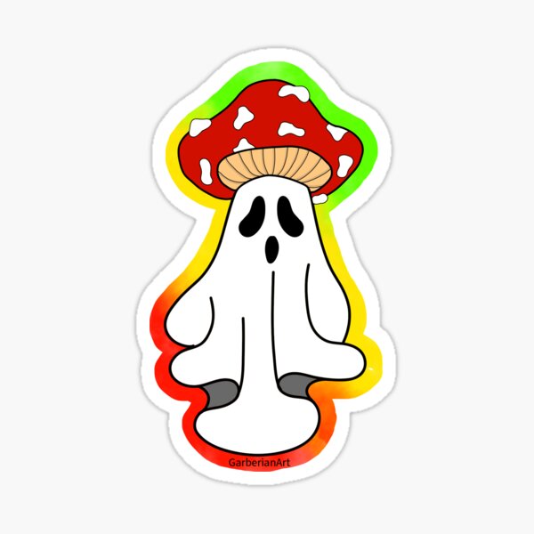 "Trippy Rasta Mushroom Ghost" Sticker for Sale by GarberianArt | Redbubble