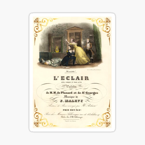 ""L'Eclair" vintage french musical production print" Sticker for Sale ...