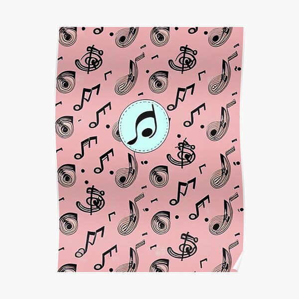 "Vintage musical note patterns" Poster for Sale by Artbellachi | Redbubble
