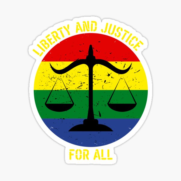 Liberty And Justice For All Lady Justice Retro Sticker For Sale By