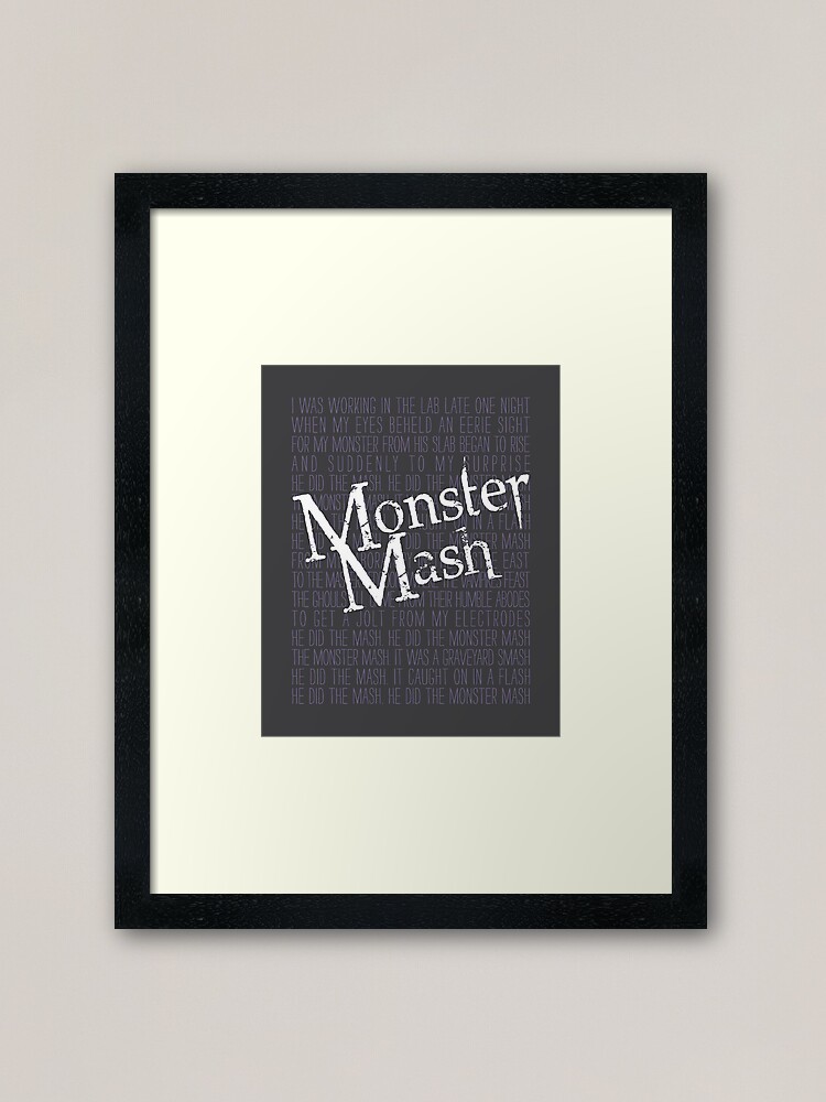 "Monster Mash Lyrics - Halloween Song" Framed Art Print for Sale by ...