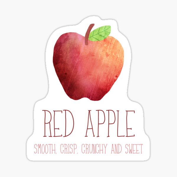 "Crispy Red Apple, fruit" Sticker for Sale by GigiPeachStudio | Redbubble